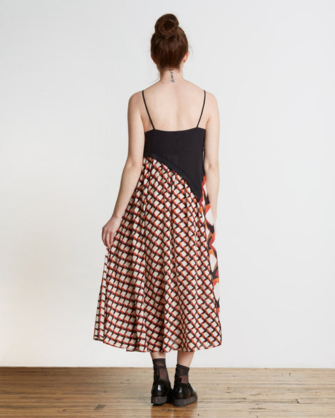 Suno Pleated Underlay Silk Maxi Dress | Made in USA – SAANS