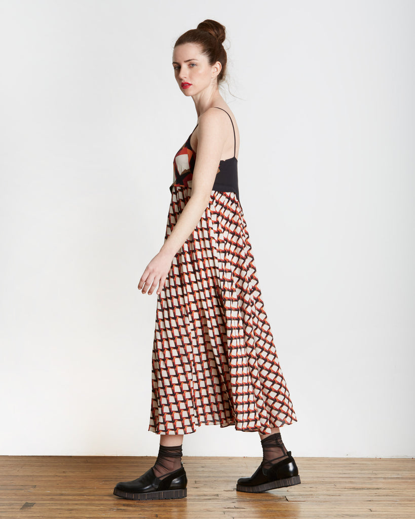 Suno Pleated Underlay Silk Maxi Dress | Made in USA – SAANS